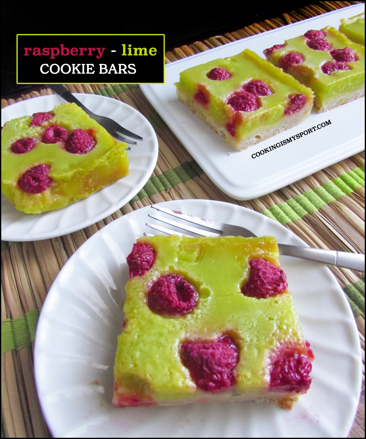 Raspberry-Lime Cookie Bars – Cooking Is My Sport