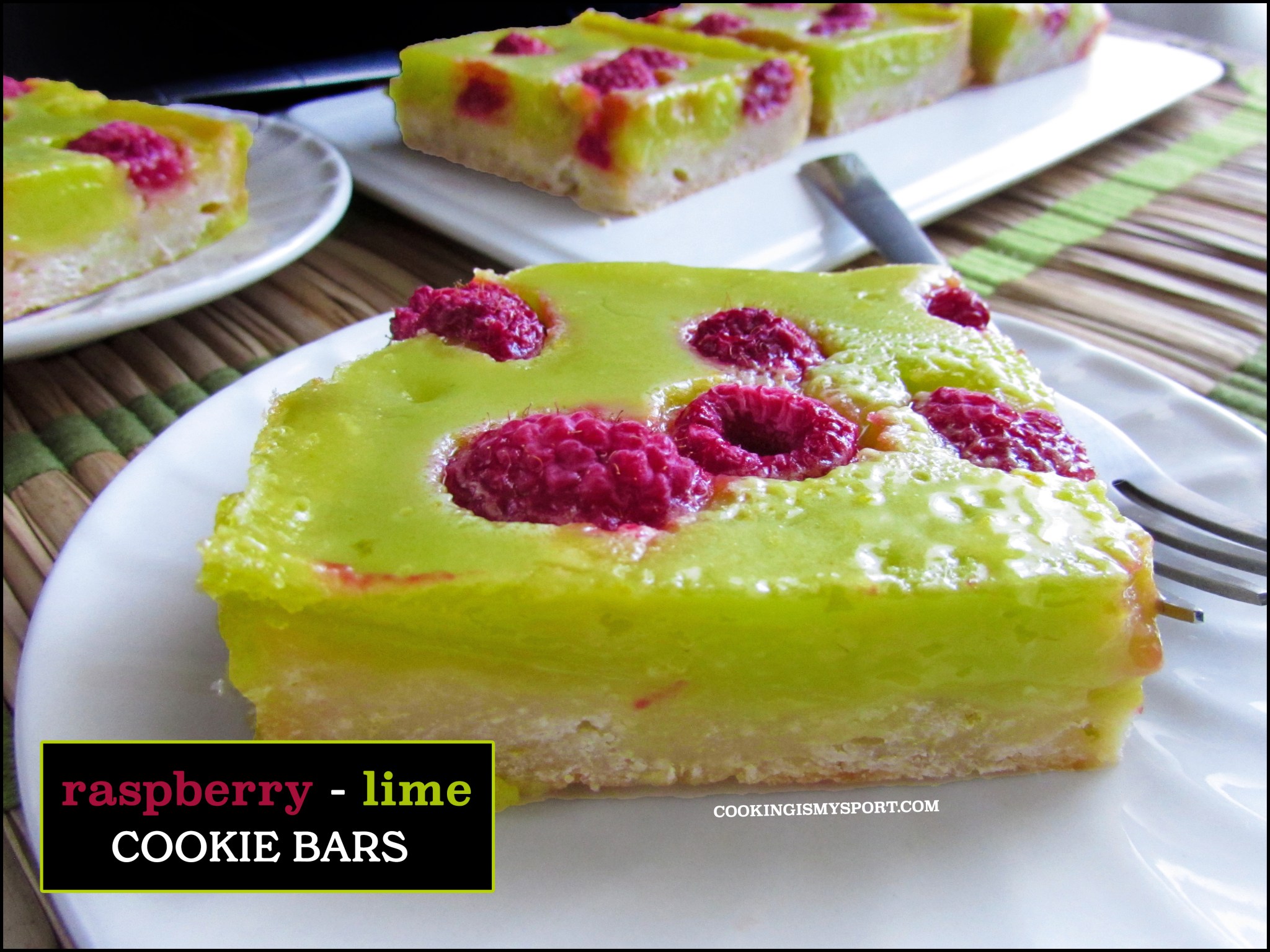 Raspberry-Lime Cookie Bars – Cooking Is My Sport